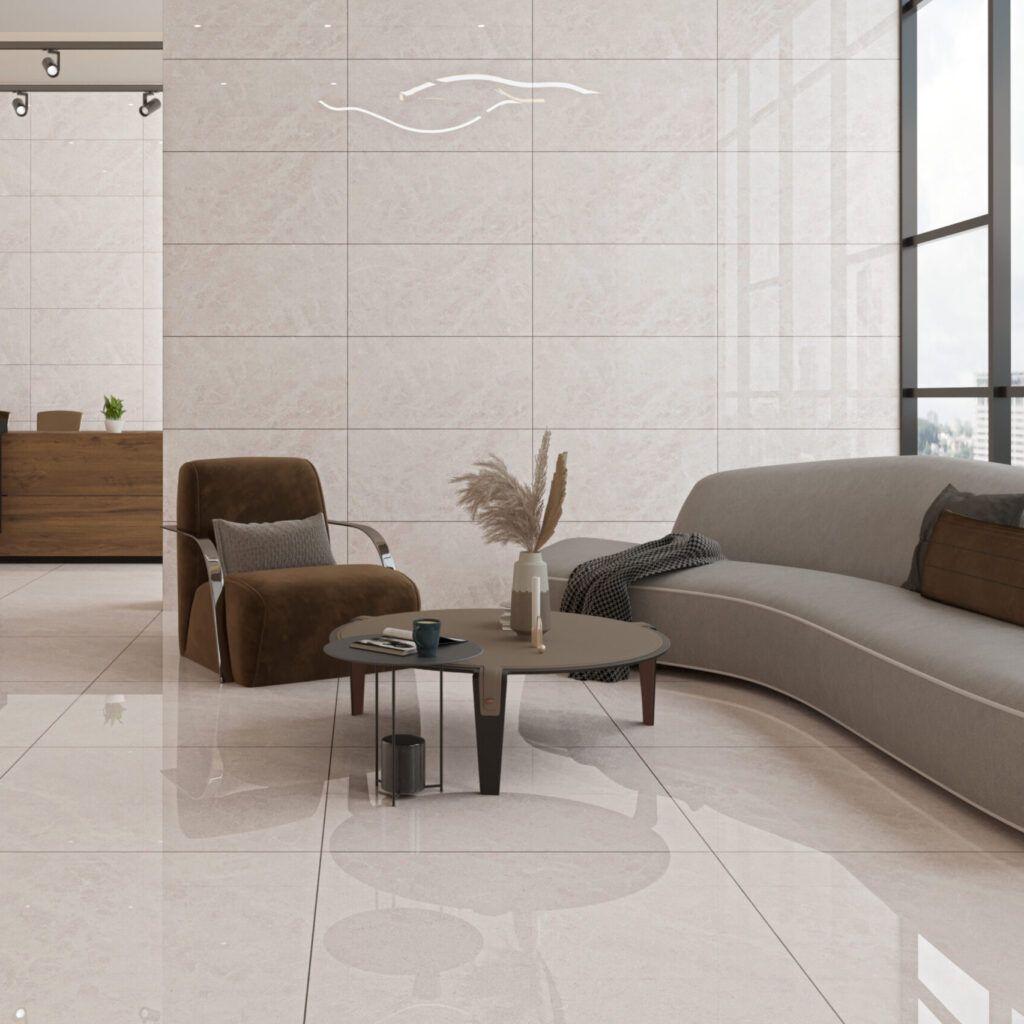 Fossano Crema Polished Porcelain Tile - Luxura Stone