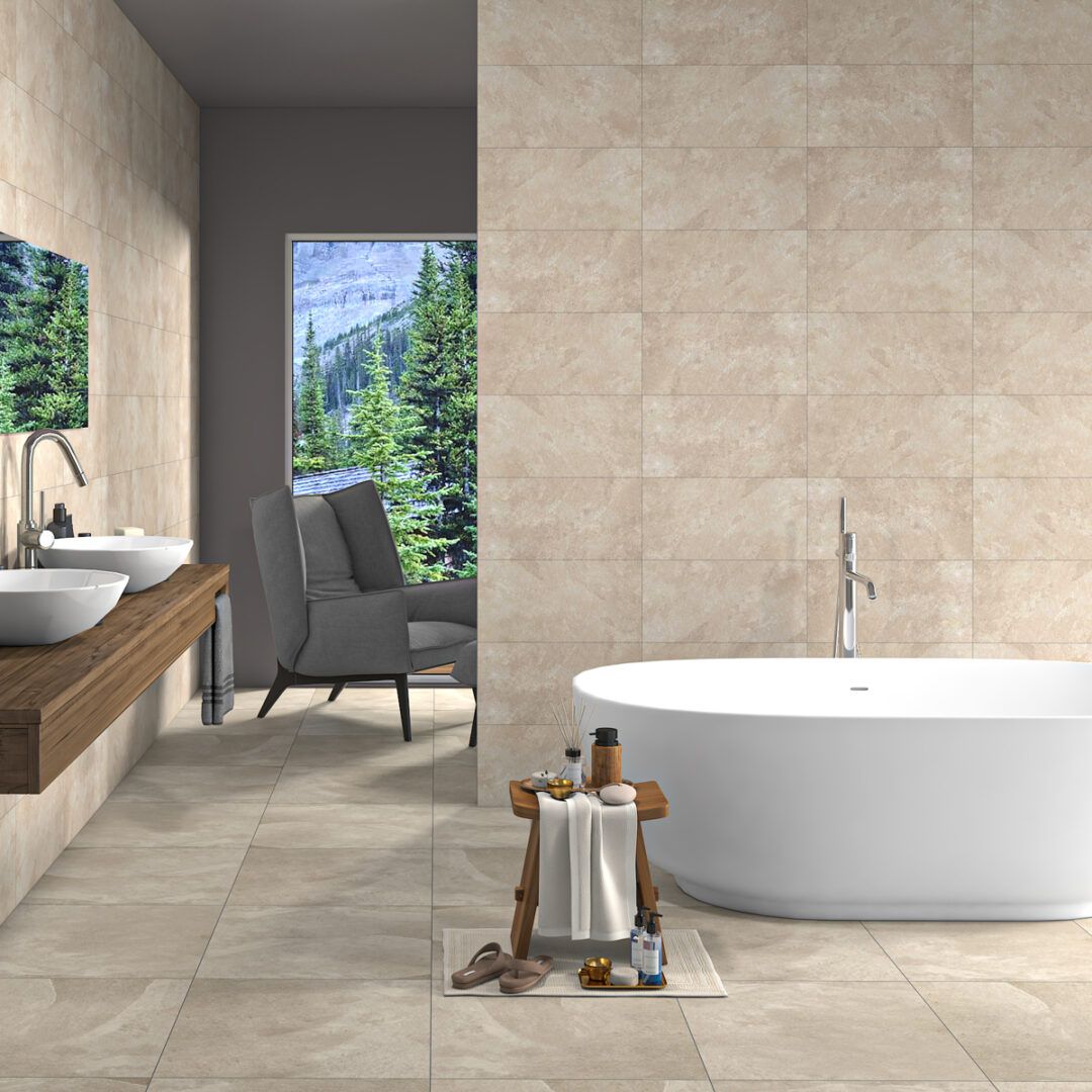 Alcade Beige Matt Porcelain Tile - Luxura Stone