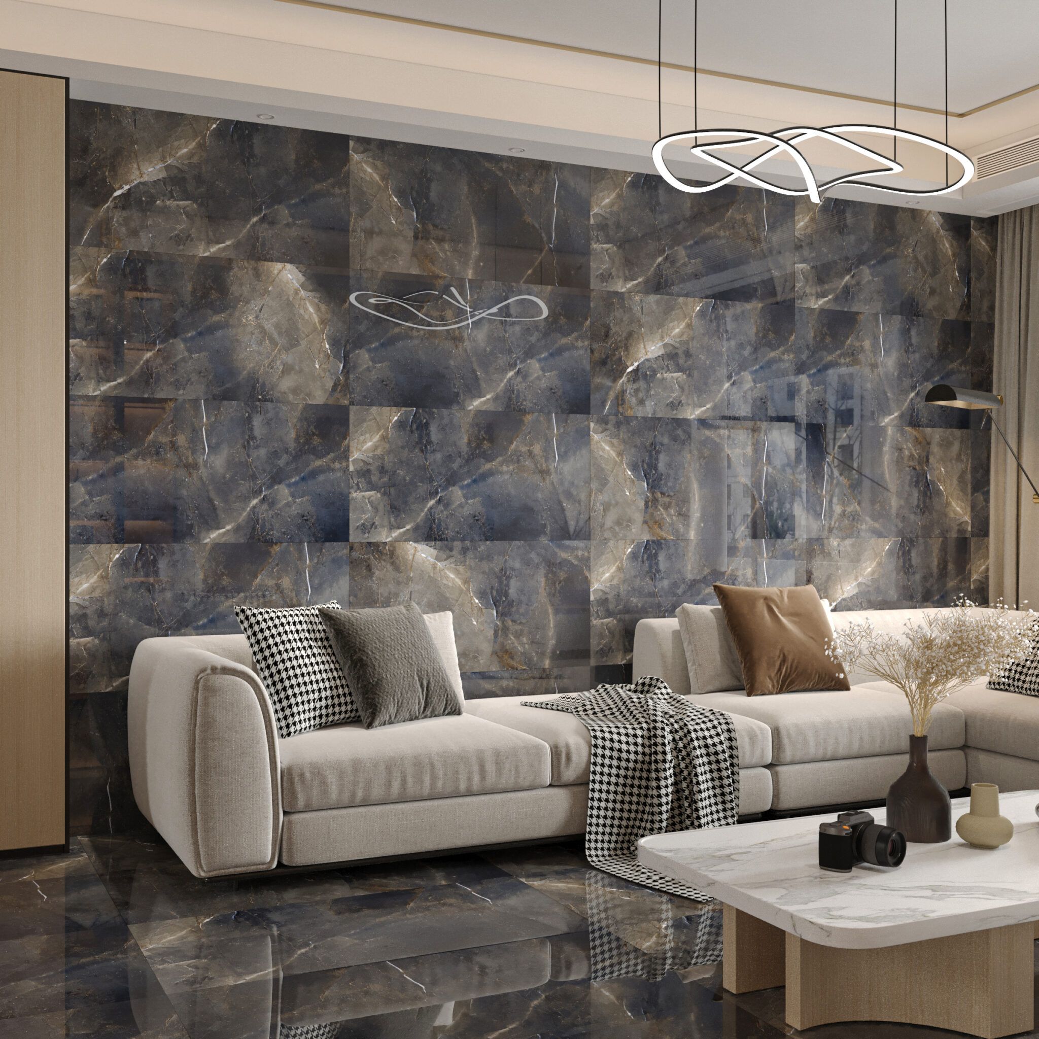 Besate Black Gloss Porcelain Tile - Luxura Stone