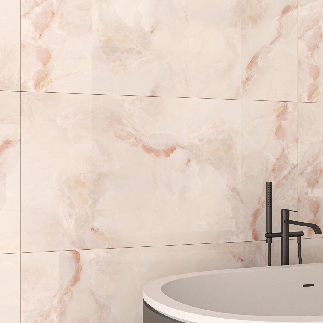 Trento Onyx™ Pink Polished Porcelain Tile – Luxura Stone