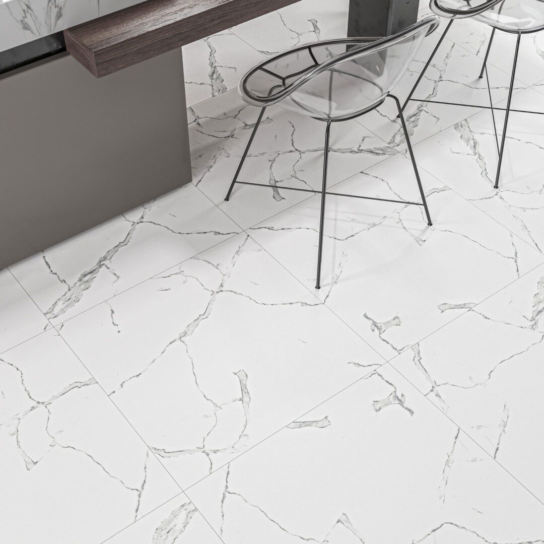 Trieste White Matt Porcelain Tile - Luxura Stone