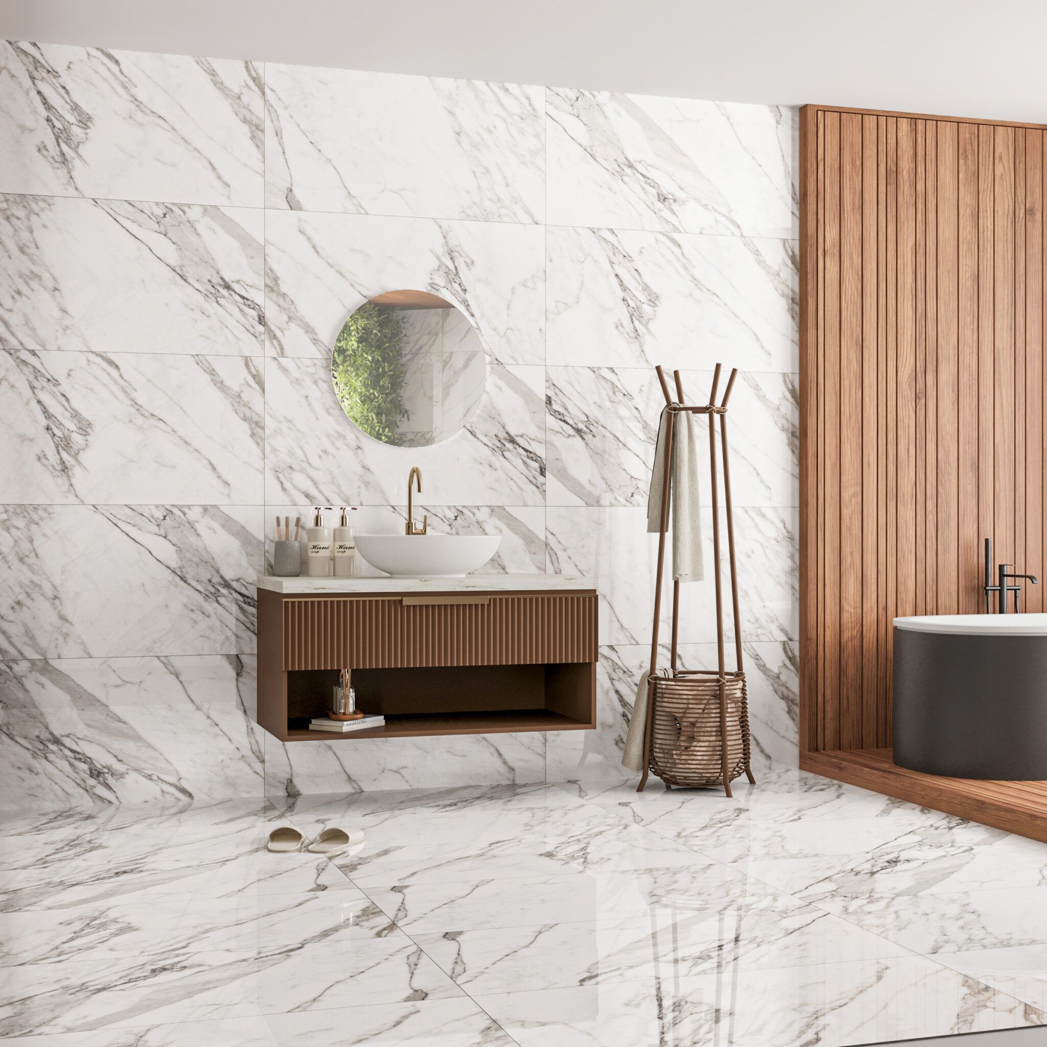 Veneto Calacatta White Polished Porcelain Tile - Luxura Stone