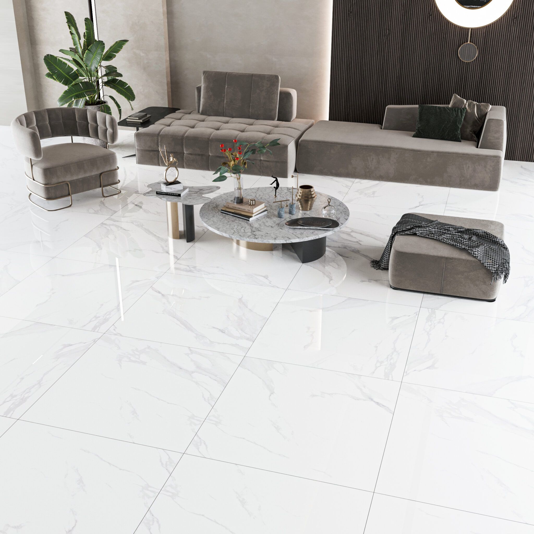 Vera Statuario White Polished Porcelain Tile - Luxura Stone