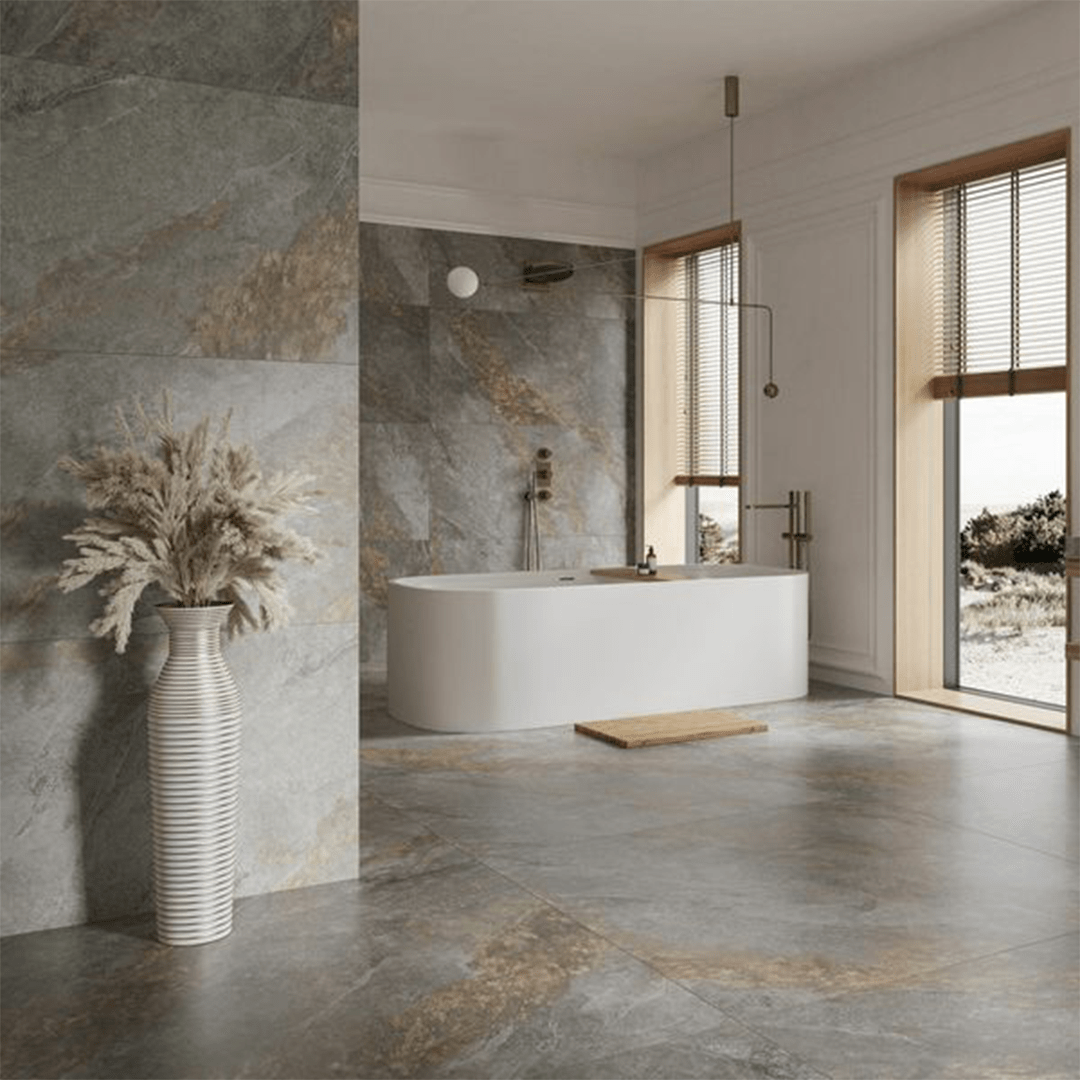 Matt Auric Light Grey Ceramic Tile - Luxura Stone