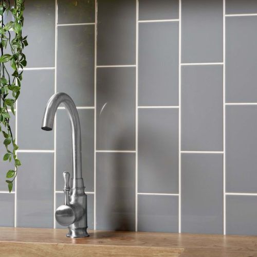 Velato Grey Brillo Metro Tiles - Luxura Stone