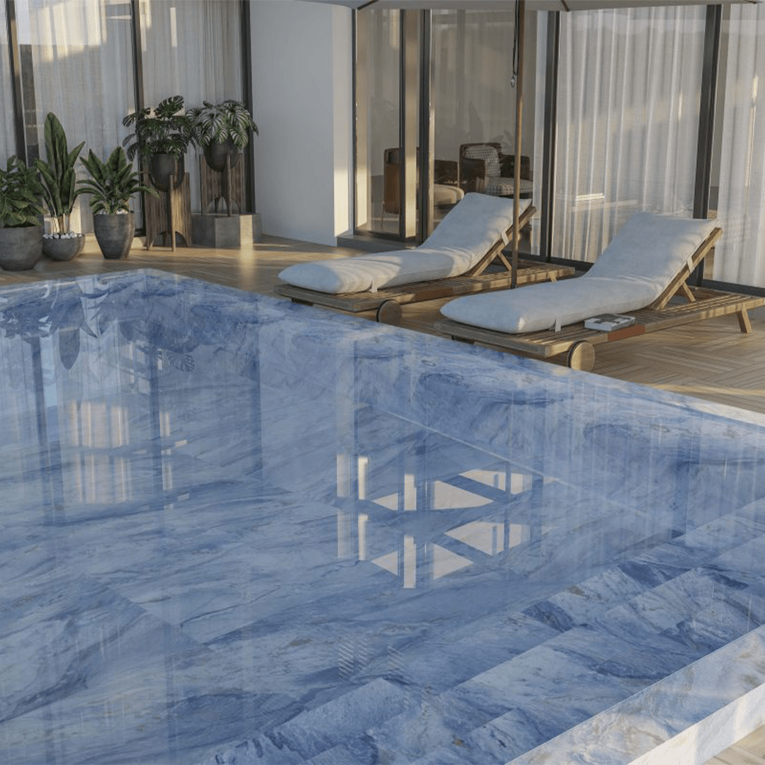 Luxury Grassland Blue Matt Indoor Porcelain Tile - Luxura Stone